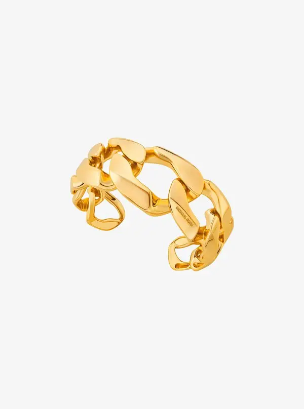 Michael Kors Precious-metal Plated Brass Curb-chain Cuff - Gold