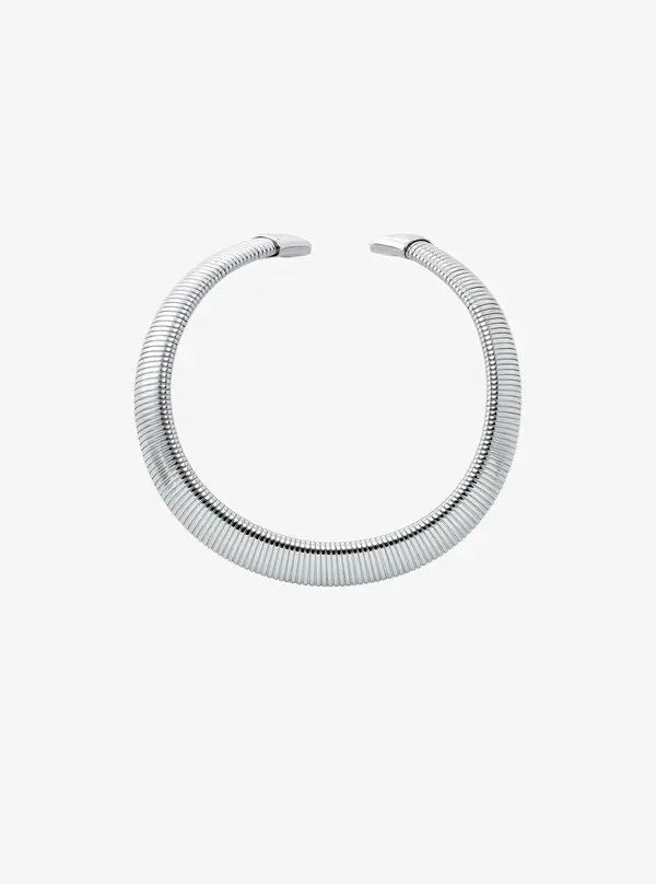 Michael Kors Precious Metal-plated Brass Collar Necklace - Silver