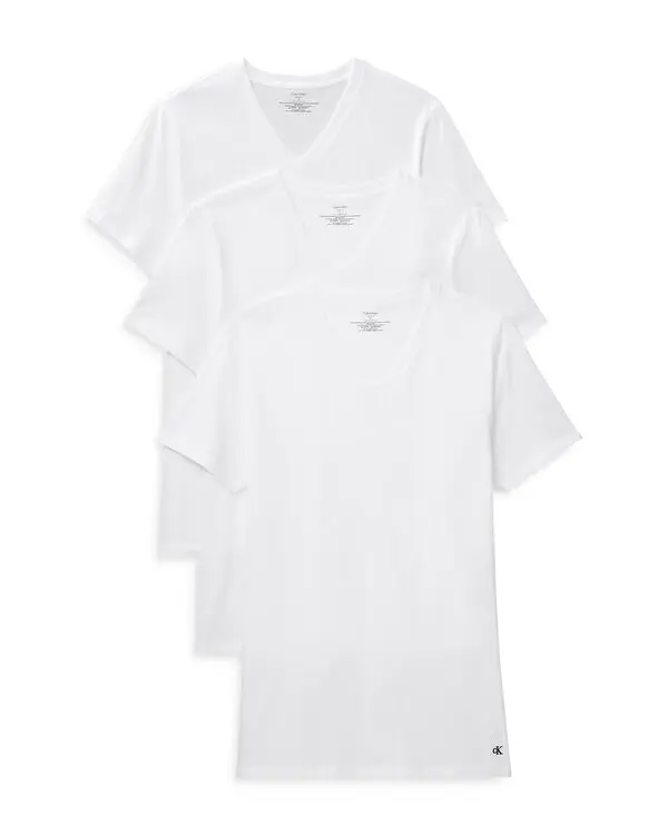 Calvin Klein Cotton Classics V Neck Tees, Pack Of 3 - White