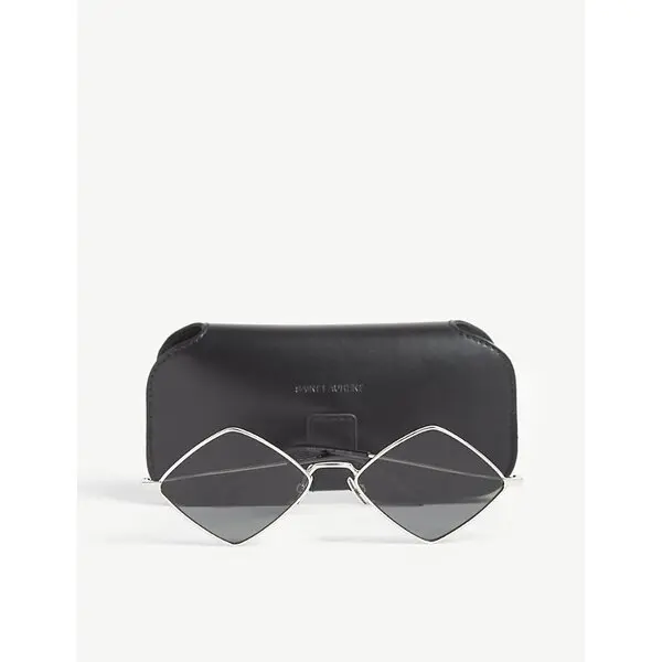 Saint Laurent Lisa Diamond-frame Sunglasses - Silver