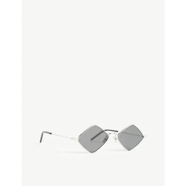 Saint Laurent Lisa Diamond-frame Sunglasses - Silver