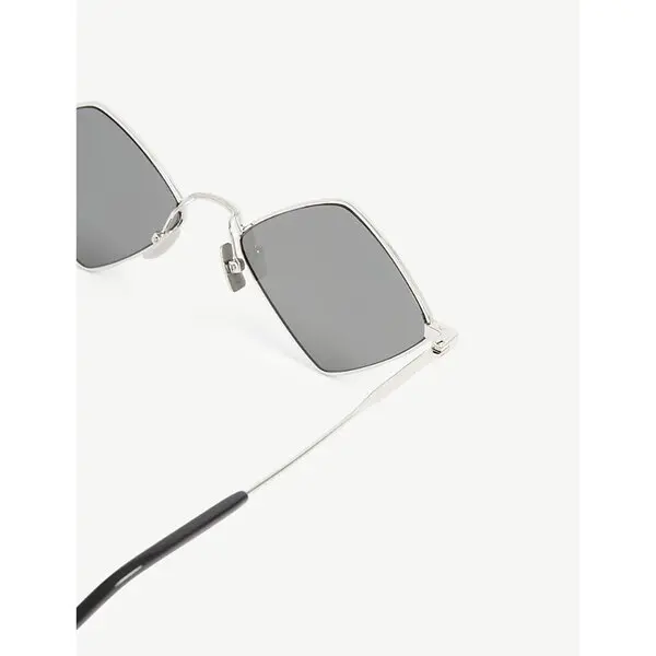 Saint Laurent Lisa Diamond-frame Sunglasses - Silver