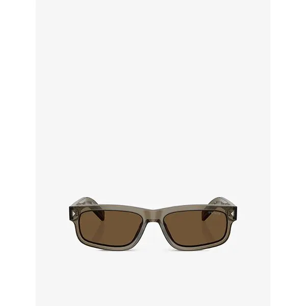Prada Rectangle-frame Acetate Sunglasses - Cream
