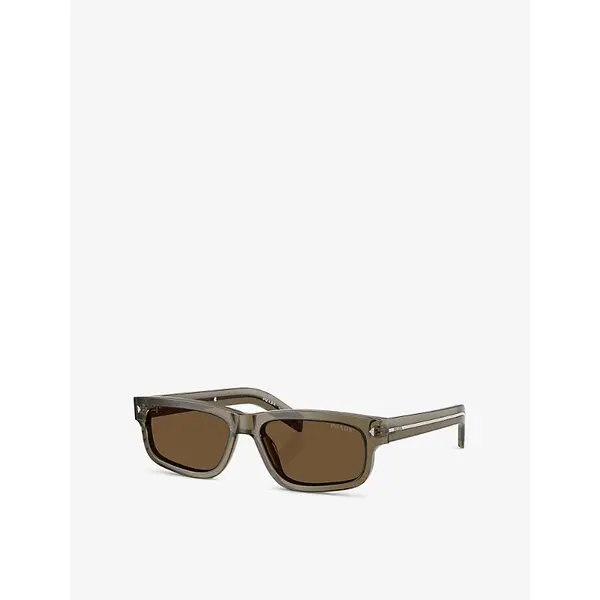 Prada Rectangle-frame Acetate Sunglasses - Cream