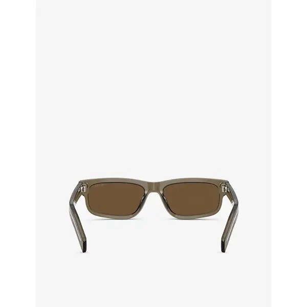 Prada Rectangle-frame Acetate Sunglasses - Cream