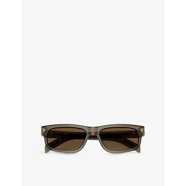 Prada Rectangle-frame Acetate Sunglasses - Cream