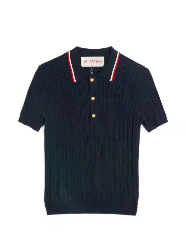 Valentino Garavani Navy Polo Shirt - Blue