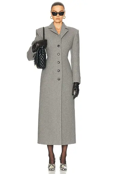 EAVES Yaron Manteco Wool Coat - Light Grey