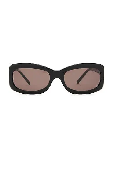 Chanel Interlocking Cc Oversize Sunglasses - Black