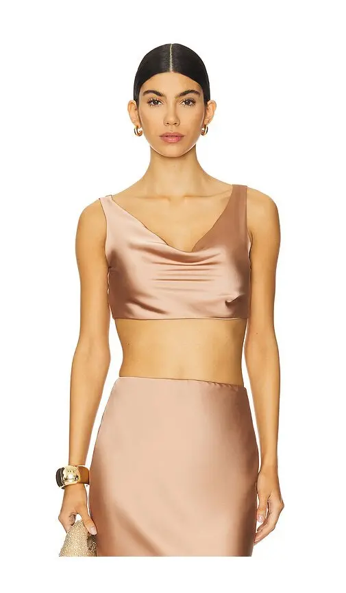 Norma Kamali Maria Cropped Top - Cappuccino
