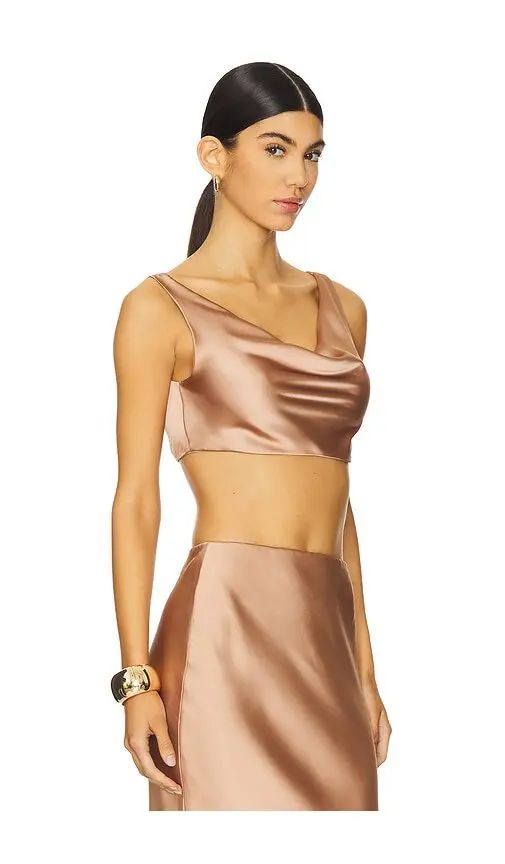 Norma Kamali Maria Cropped Top - Cappuccino
