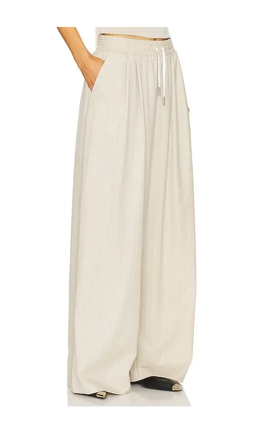 ST. AGNI Pinstripe Wool Drawstring Pants