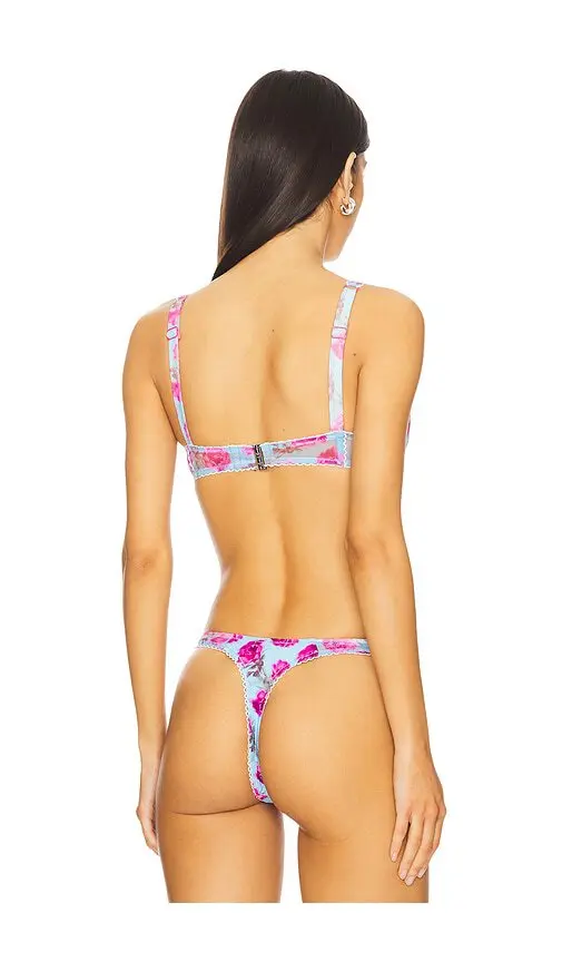 For Love & Lemons Floral Stems Ruffle Underwire Bikini Top