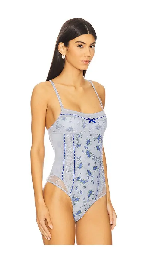 Free People Sara Corset Bodysuit - Blue Combo