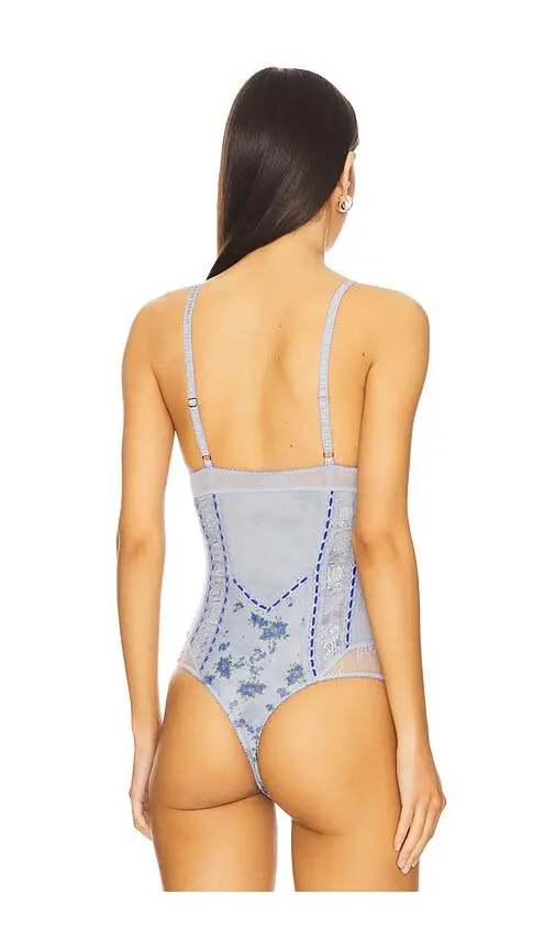 Free People Sara Corset Bodysuit - Blue Combo