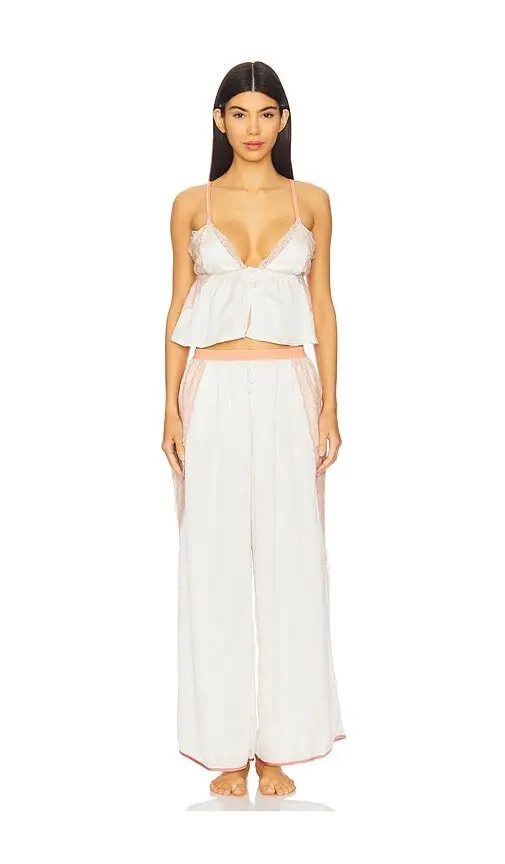 Free People X Intimately Fp Anywhere With You Lounge Set In In Ivory - Jett Stream