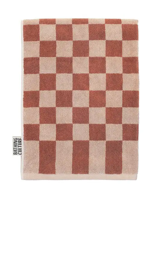 BATHING CULTURE Bathhouse Check Organic Body Towel - Brown
