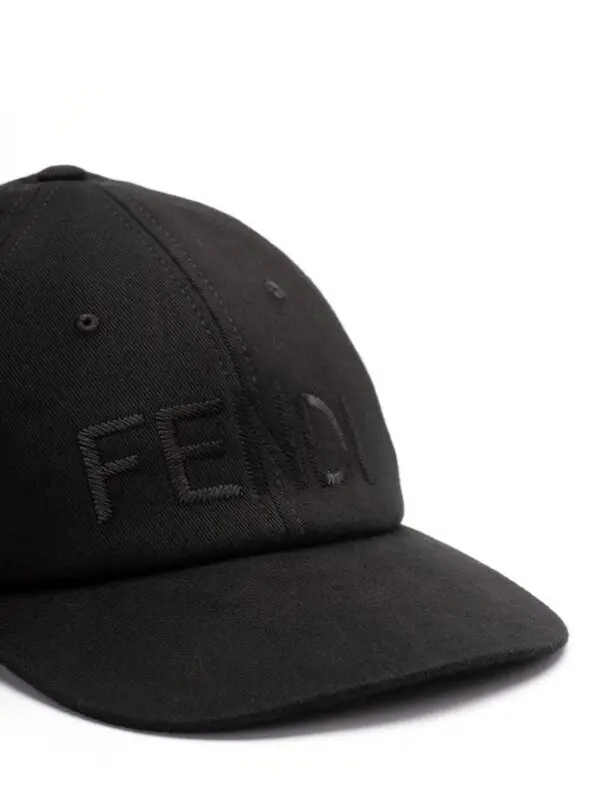 Fendi Stretch Cotton Baseball Cap With Logo Embroidery - Black