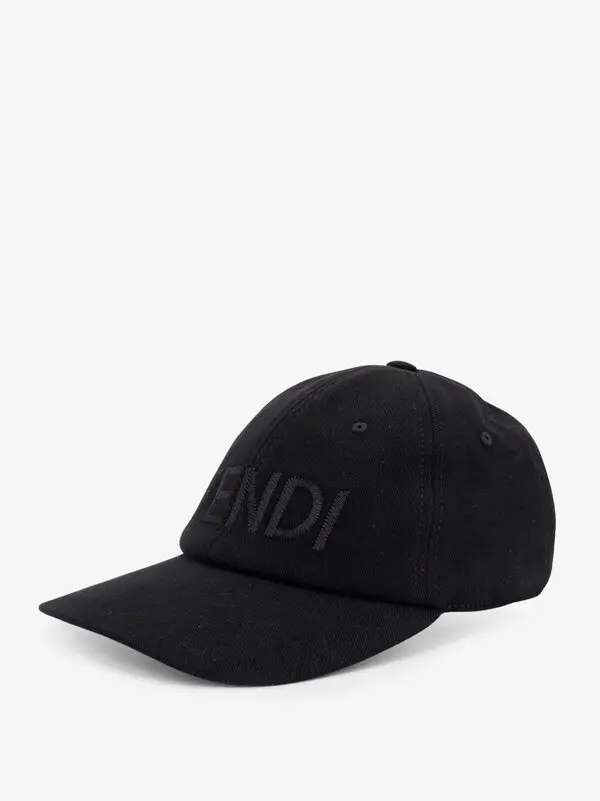 Fendi Stretch Cotton Baseball Cap With Logo Embroidery - Black