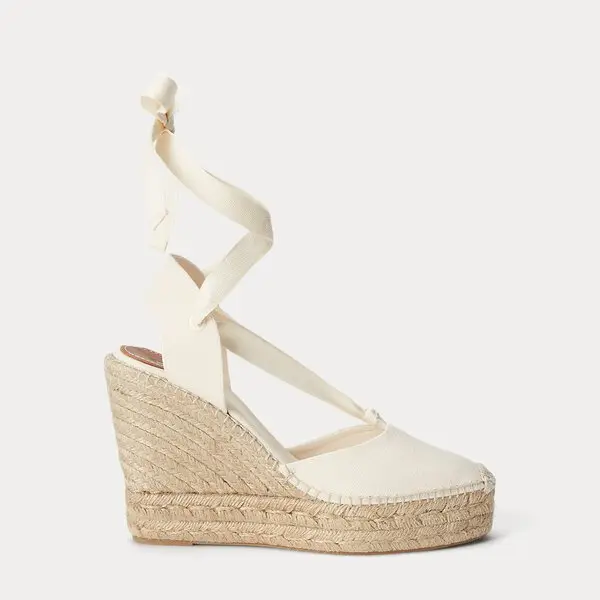 Ralph Lauren Canvas Wedge Espadrille - Natural