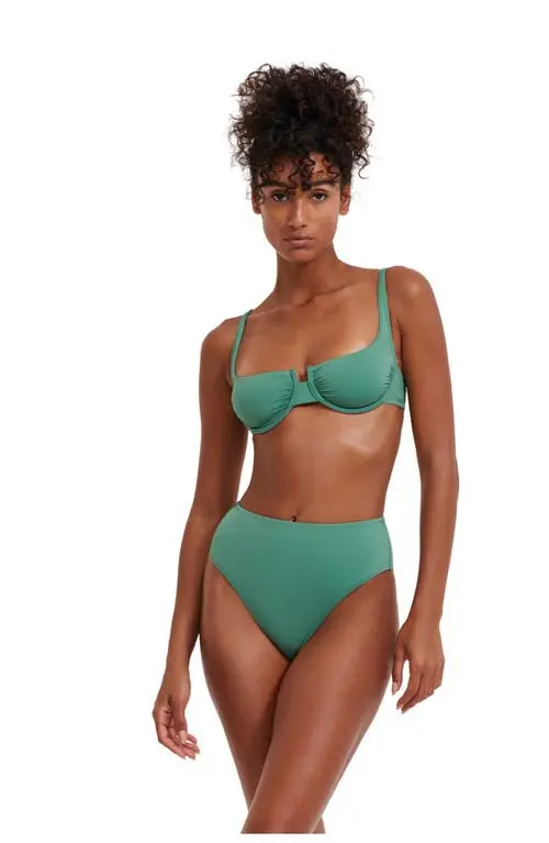GOTTEX Solid Underwire Bikini Top - Green
