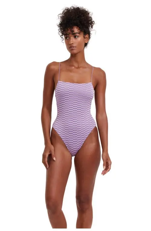 GOTTEX Check It Out Open Back One-piece Swimsuit - Multi Purple