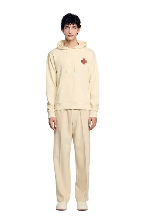 Sandro Square Cross Fleece Sweatshirt
