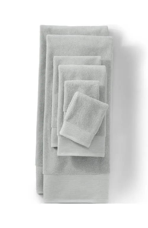 LANDS' END Turkish Luxe 2-piece Washcloth Set - Pewter