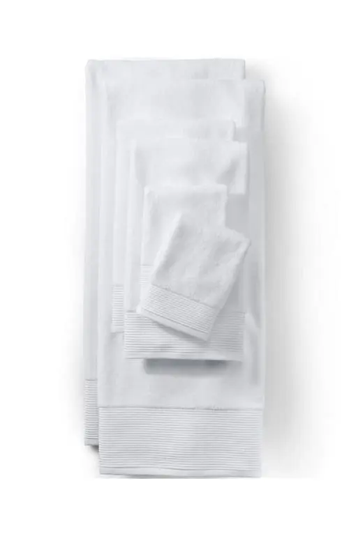 LANDS' END Turkish Luxe 2-piece Washcloth Set - White