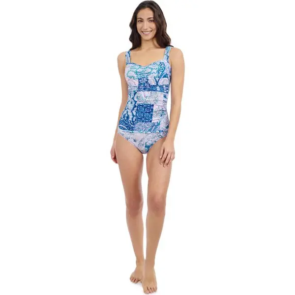 GOTTEX Karma D Cup Ruched Tankini - Blue Multi