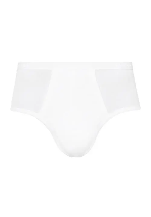 Hanro Cotton Pure Cotton Full Brief With Fly - White