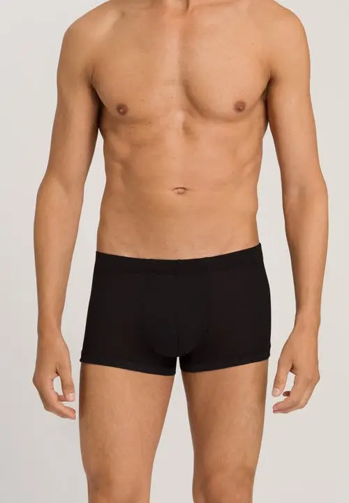 Hanro Cotton Sporty Cotton Knit Boxer Brief - Black