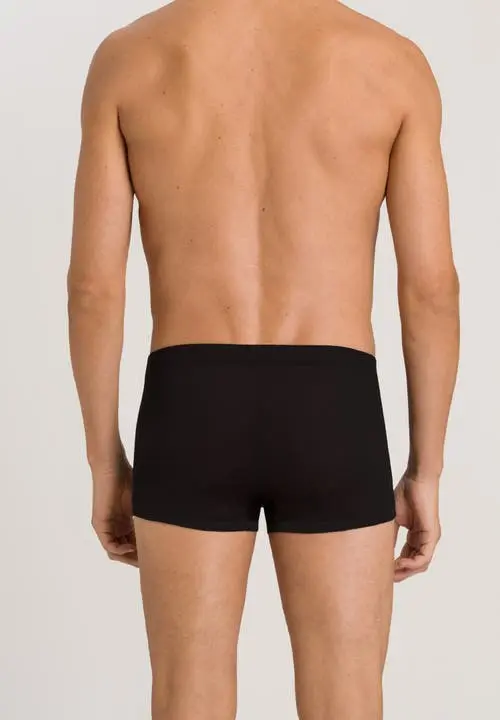 Hanro Cotton Sporty Cotton Knit Boxer Brief - Black
