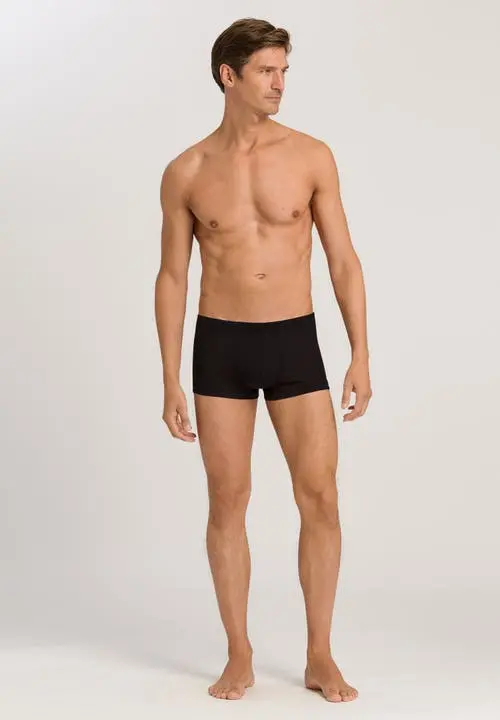 Hanro Cotton Sporty Cotton Knit Boxer Brief - Black
