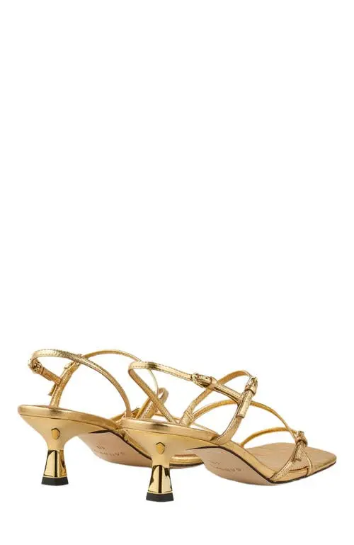Sandro Strappy Patent Leather Sandals - Gold