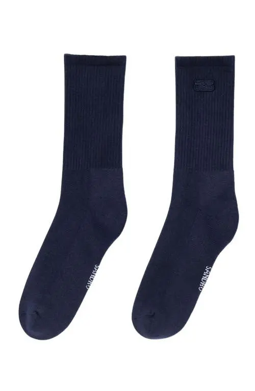 Sandro Embroidered Socks - Royal Blue