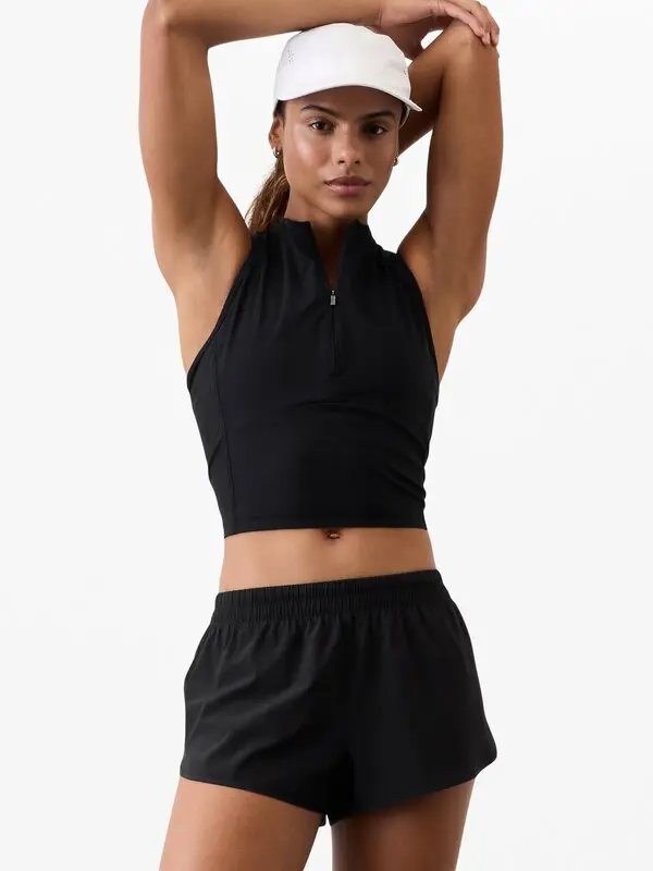 Athleta Speedwork Mid Rise Run Short - Black