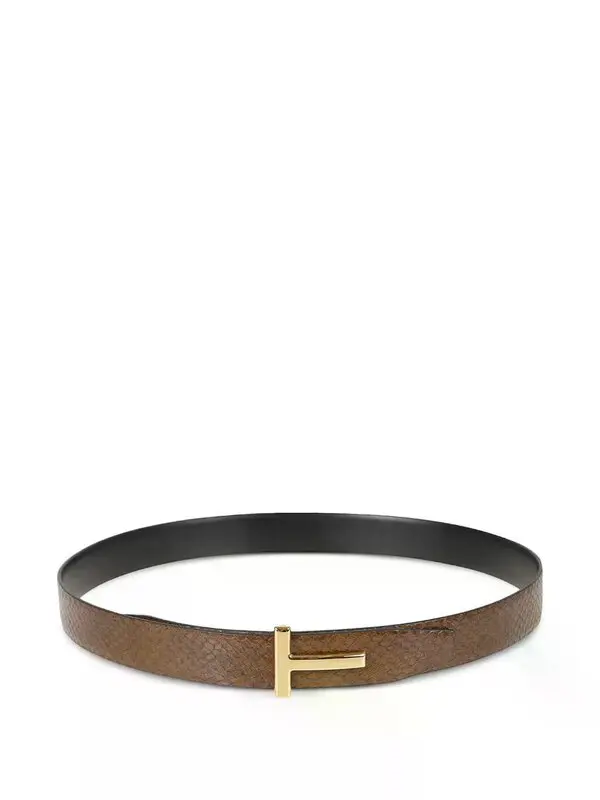 TOM FORD Snakeskin Effect Leather Belt