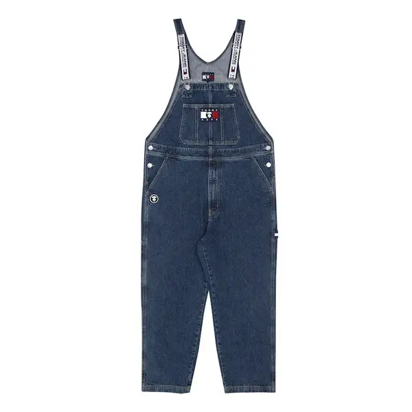 A BATHING APE X Tommy Dungaree Denim Overalls