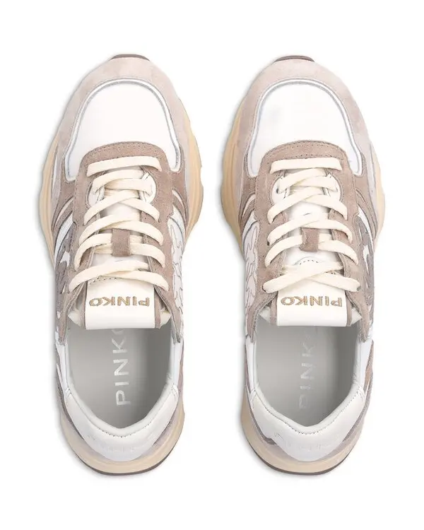 Pinko Zoe Lace Up Sneakers - Sand