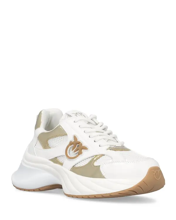 Pinko Ariel Lace-up Sneakers - White/platinum