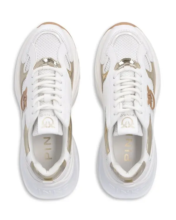 Pinko Ariel Lace-up Sneakers - White/platinum