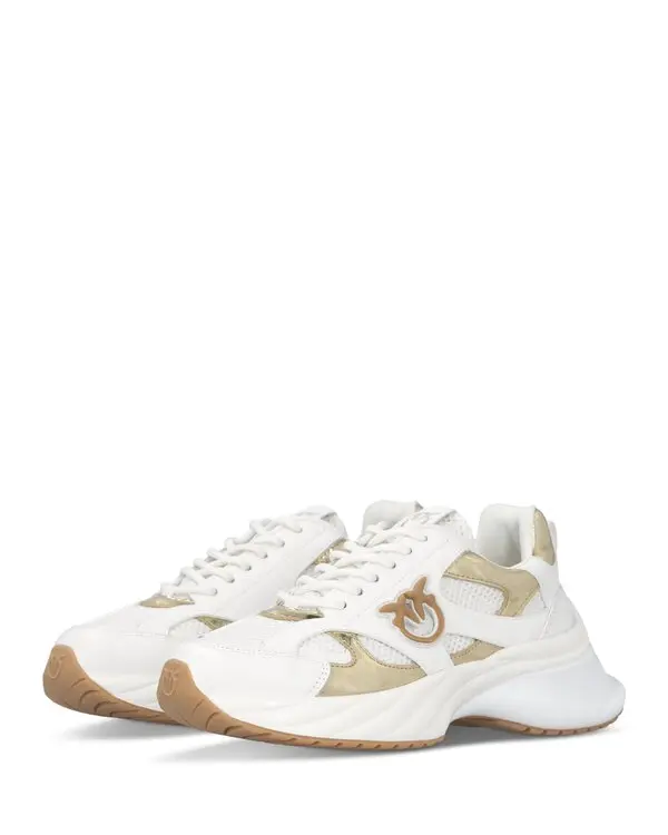 Pinko Ariel Lace-up Sneakers - White/platinum