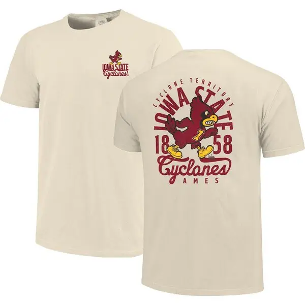 IMAGE ONE Iowa State Cyclones Comfort Colors Mascot Overlay T-shirt - Cream
