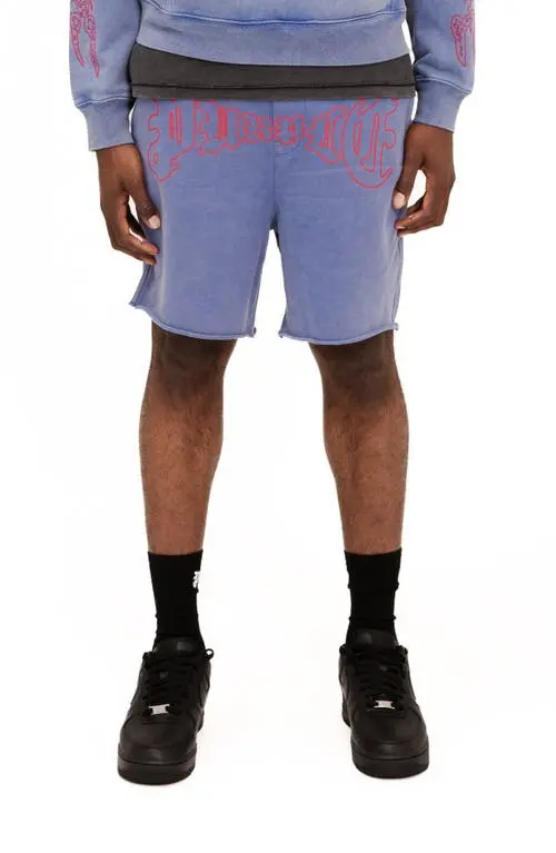 PURPLE BRAND Raw Hem French Terry Shorts