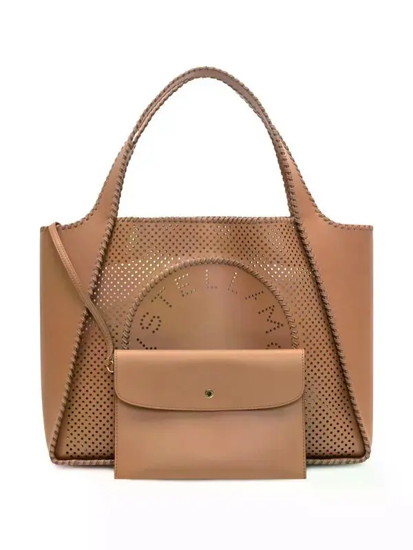 Stella McCartney Logo-perforated Tote Bag - Brown