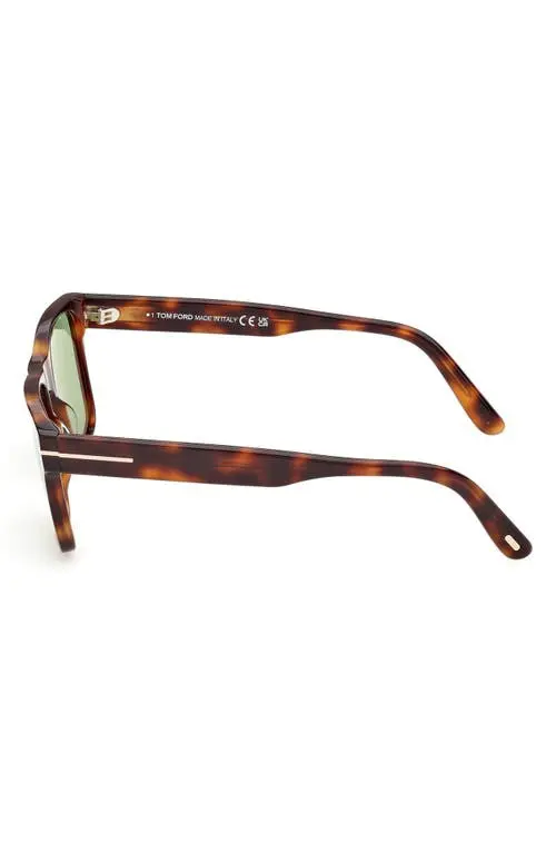TOM FORD Square Sunglasses - Blonde Havana/green