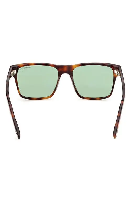 TOM FORD Square Sunglasses - Blonde Havana/green