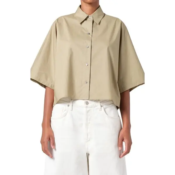 AGOLDE Merrin Cotton Poplin Shirt - Cocoon