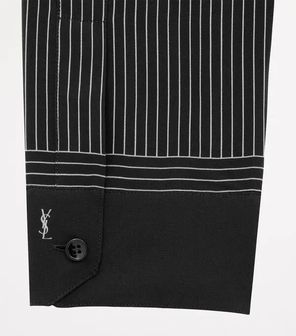 Saint Laurent Silk Striped Cassandre Shirt